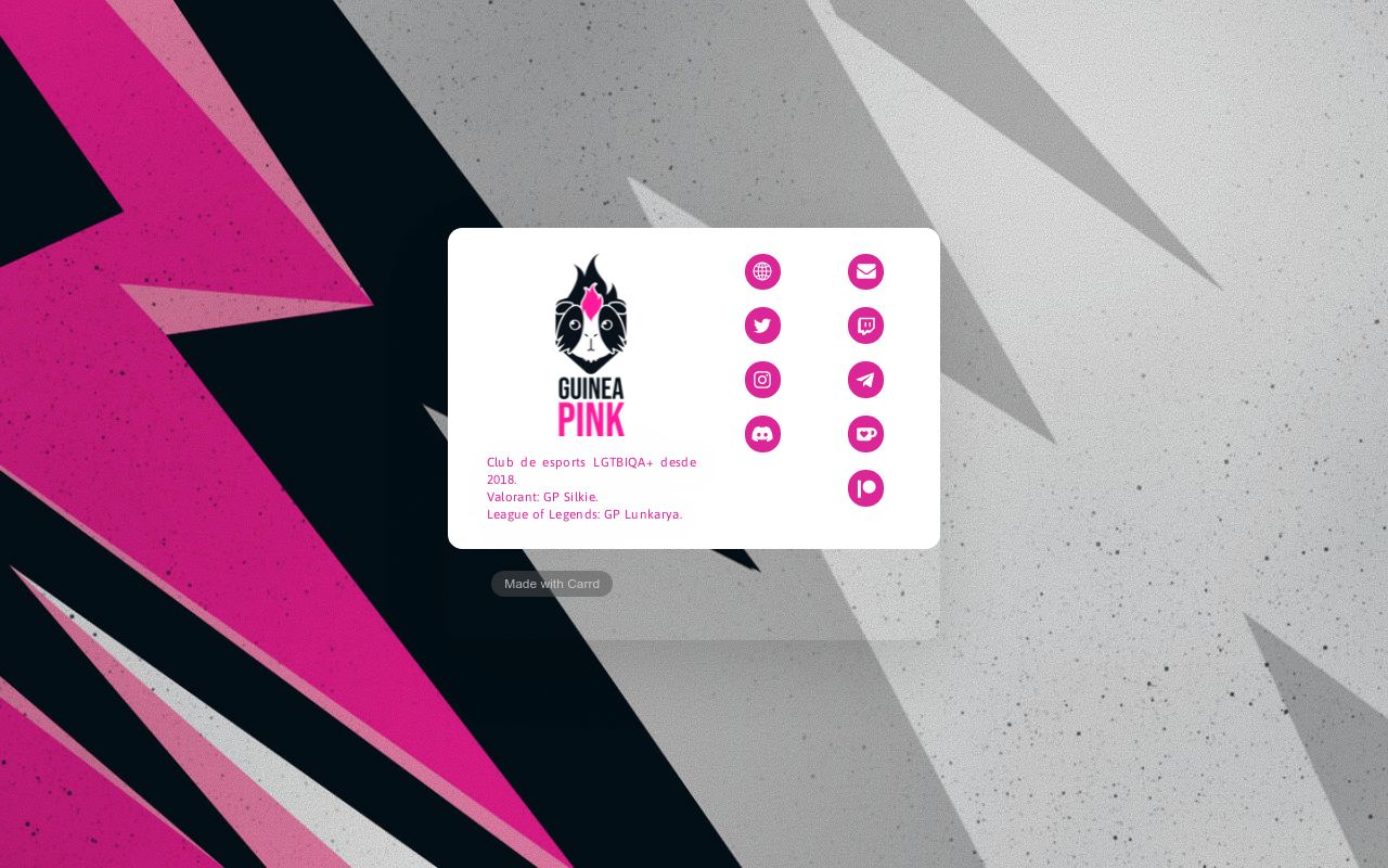 Guinea Pink Club Card